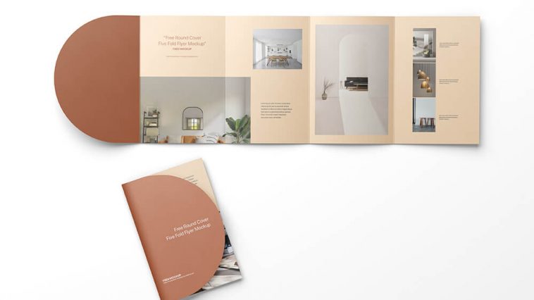 Free Five Fold DL Leaflet Mockup PSD - PsFiles