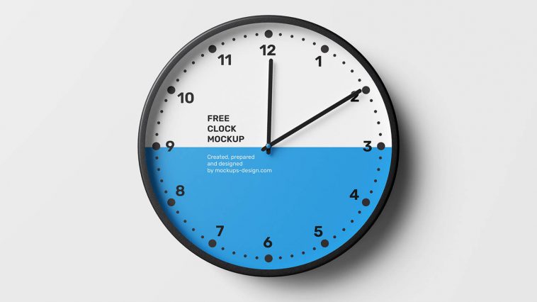 Wall Clock in Hand Free Mockup PSD - PsFiles