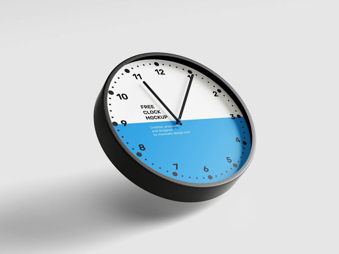 Free Wall Round Clock Mockups PSD set - PsFiles