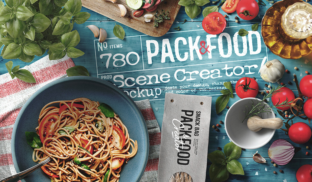 Italian Lunch Food Scene Creator Free PSD - PsFiles