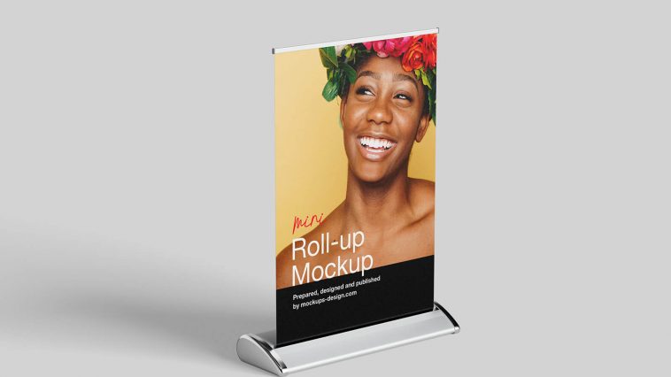1 Free Standee Rollup Banner Mockup PSD - PsFiles
