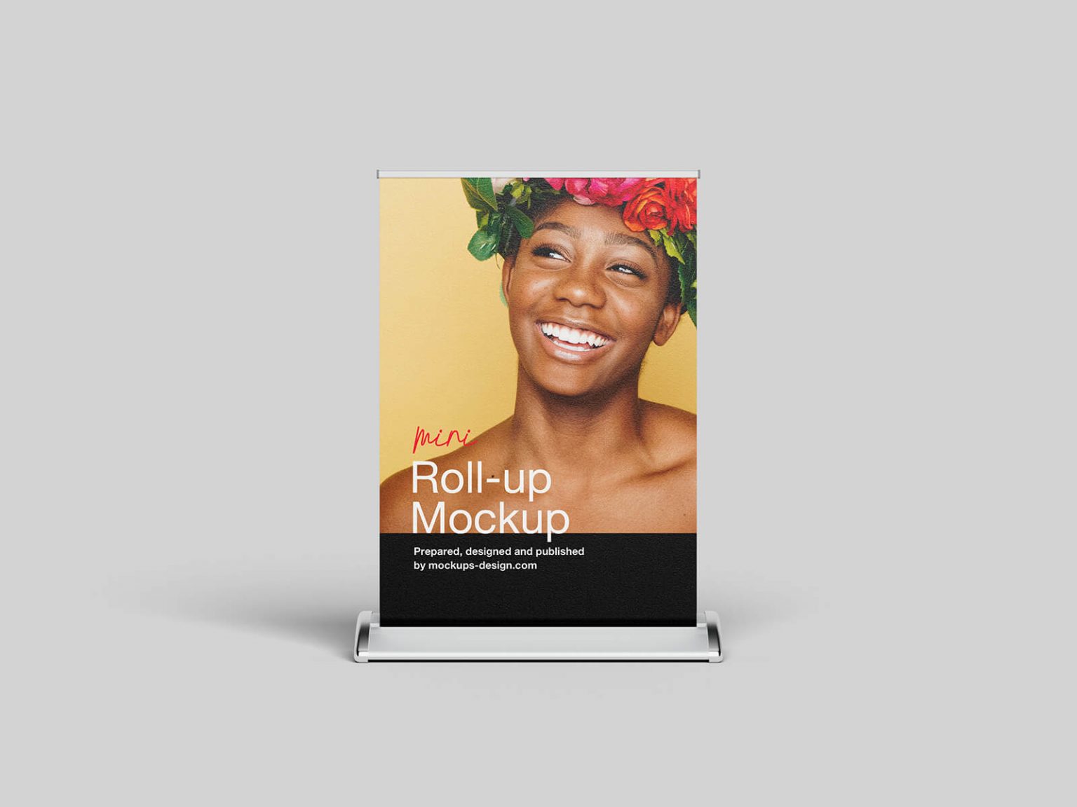 Free Mini Roll-Up Stand Banner Mockup PSD set - PsFiles