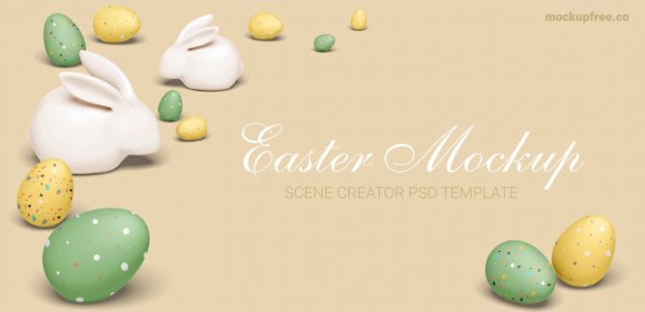 Playful Easter Free Scene Creator Mockup PSD from a Front View - PsFiles