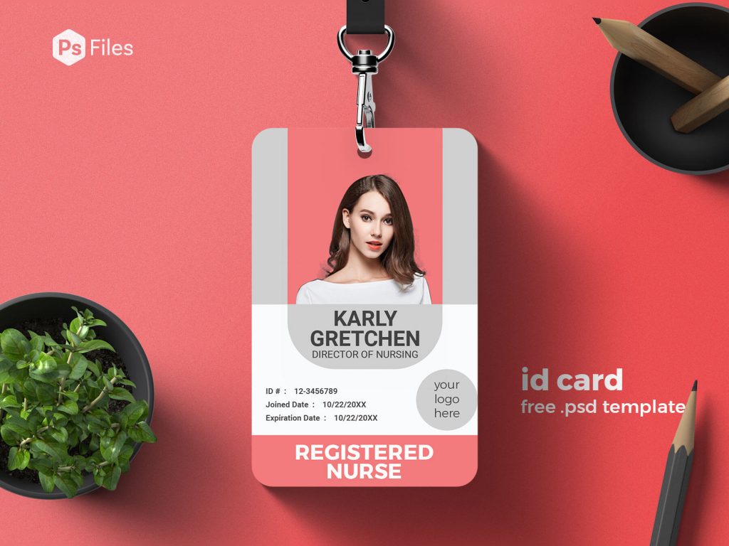 Free Hospital Nurse Identity Card Design PSD Template - PsFiles