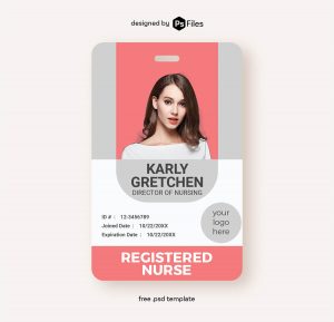 Free Hospital Nurse Identity Card Design PSD Template - PsFiles