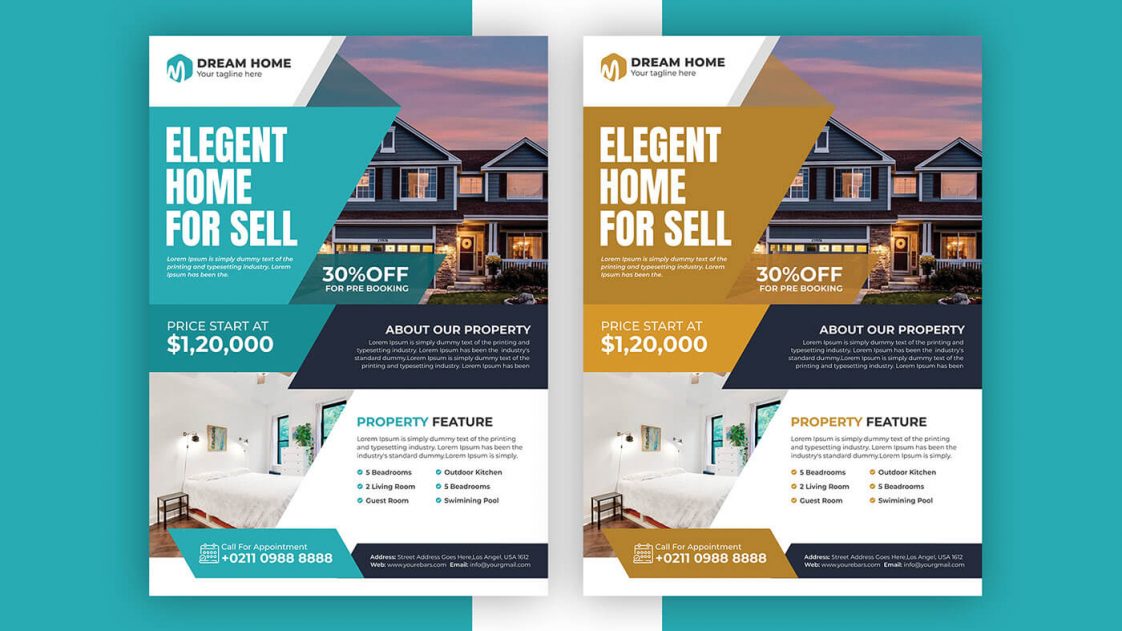Modern colour Creative Real Estate Flyer Free PSD Template 03 - PsFiles