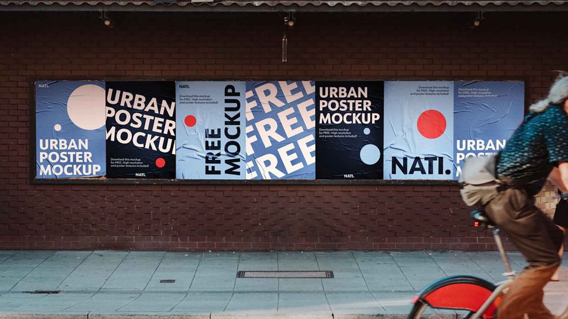 Glued Wall Posters Mockup Free PSD - PsFiles