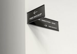 Free Indoor Direction Sign Board Mockup PSD - PsFiles