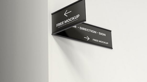 Drop Down Counter Sign Board Free Mockup PSD - PsFiles