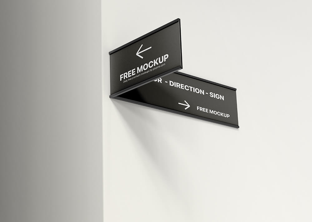 Free Indoor Direction Sign Board Mockup PSD - PsFiles