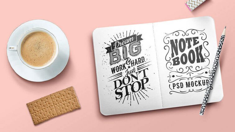 3 Free Sketchbook Mockup PSD Set - PsFiles