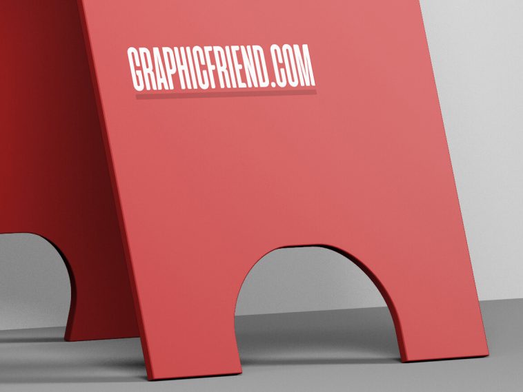 Free Sidewalk Sign A-Stand Mockup PSD - PsFiles