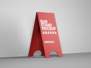 Free Sidewalk Sign A-Stand Mockup PSD - PsFiles