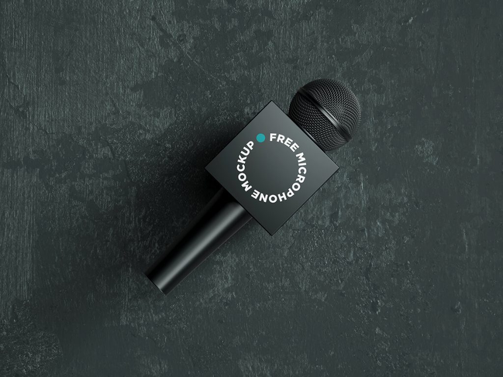 Free News Report, Singer Microphone Logo Mockup PSD - PsFiles