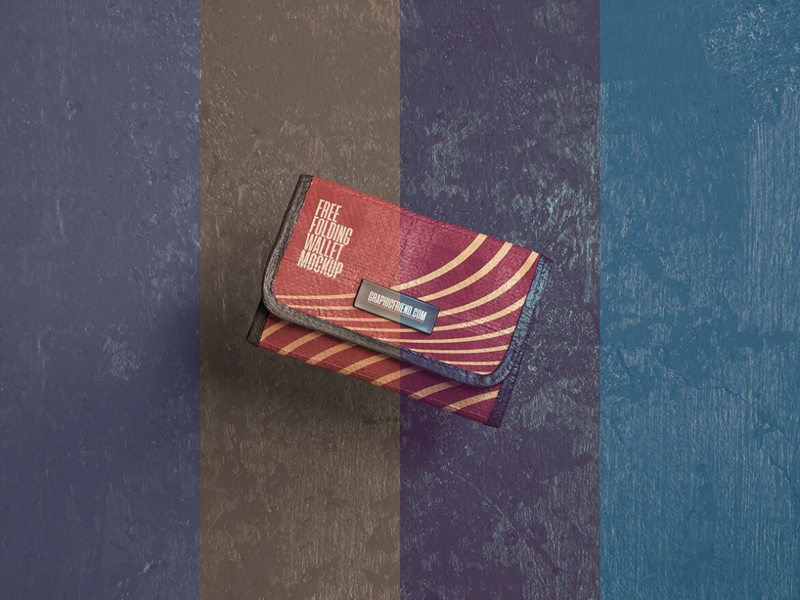 Free Folding Ikkat Wallet Mockup PSD - PsFiles