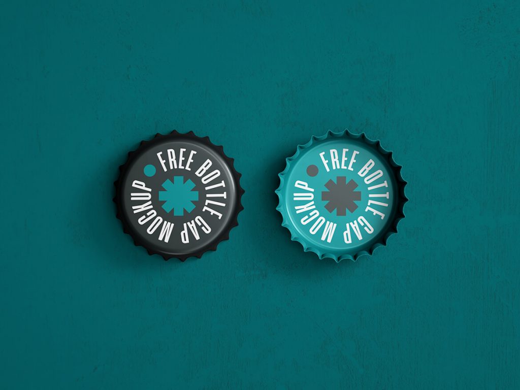 Free Bottle Crown Metals Caps Mockup PSD - PsFiles