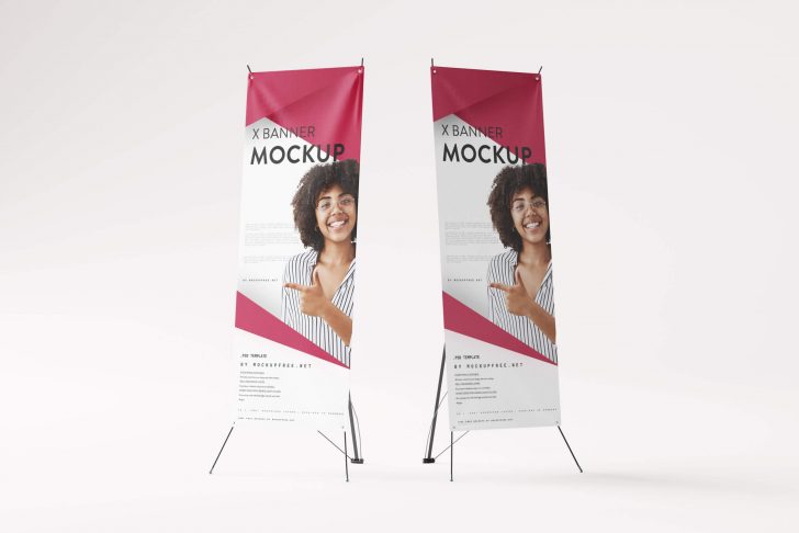 5 Free X-Stand Banner Standee Mockups PSD sets - PsFiles