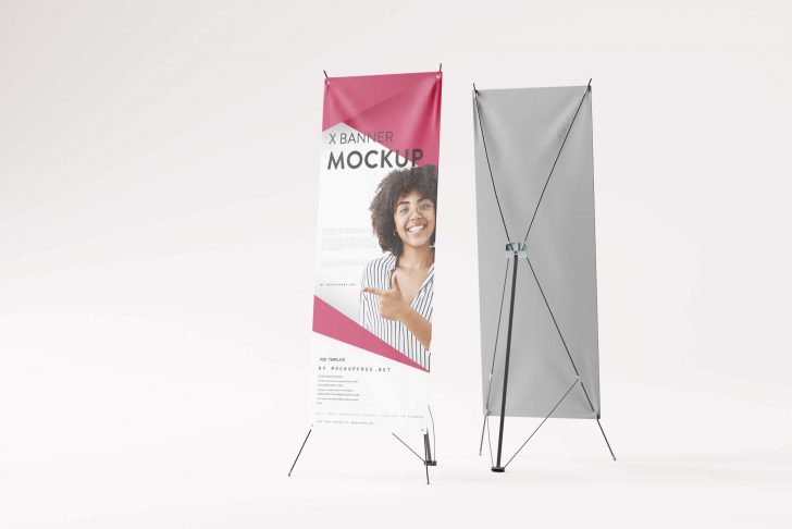 5 Free X-Stand Banner Standee Mockups PSD sets - PsFiles