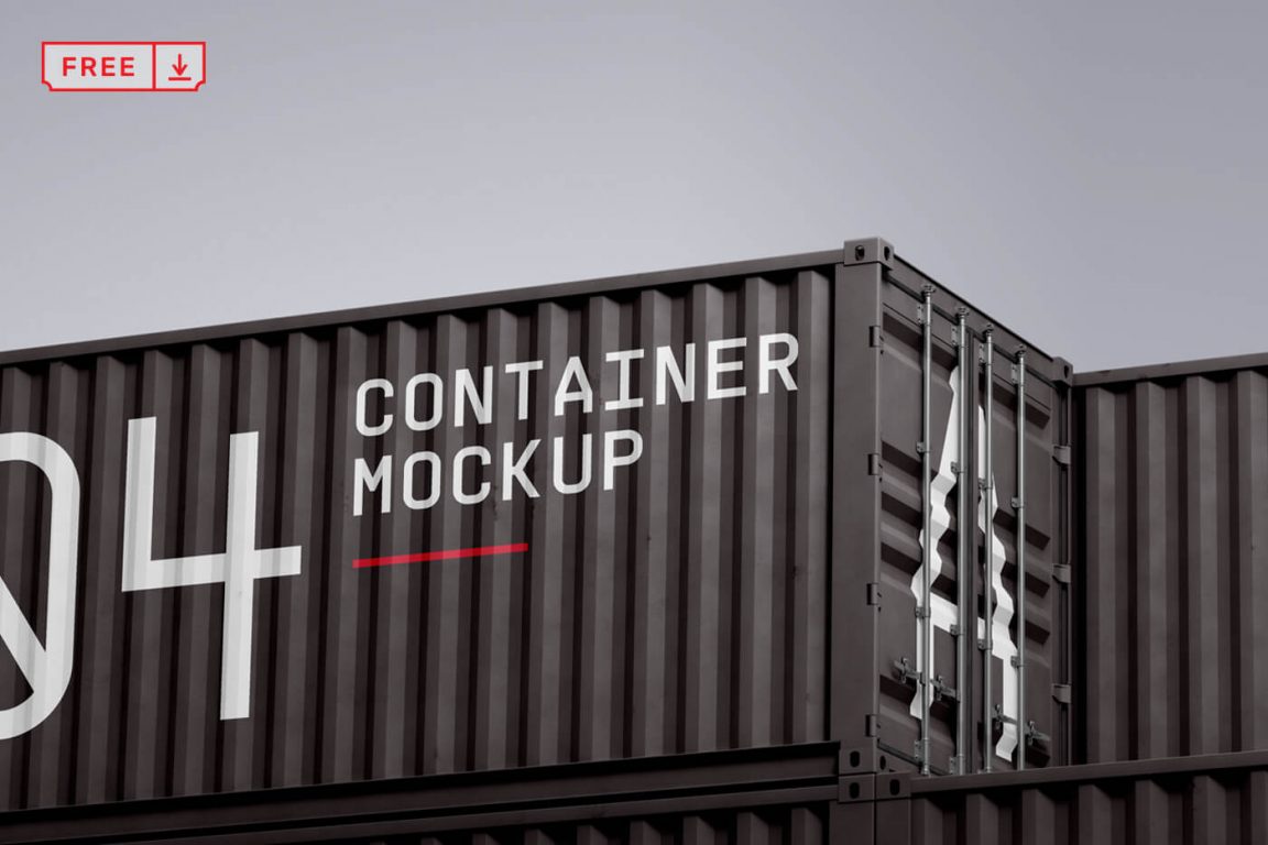 Free Shipping Containers Mockup PSD - PsFiles
