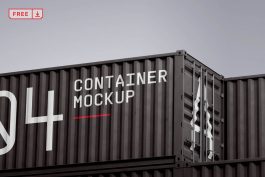 Free Shipping Containers Mockup PSD - PsFiles