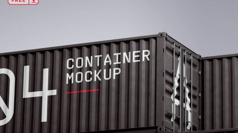 Free Cargo Shipping Container Free Mockup PSD - PsFiles
