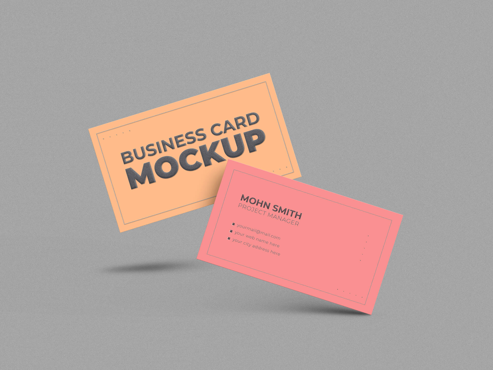 Two Floating Business Cards Mockup Free PSD - PsFiles