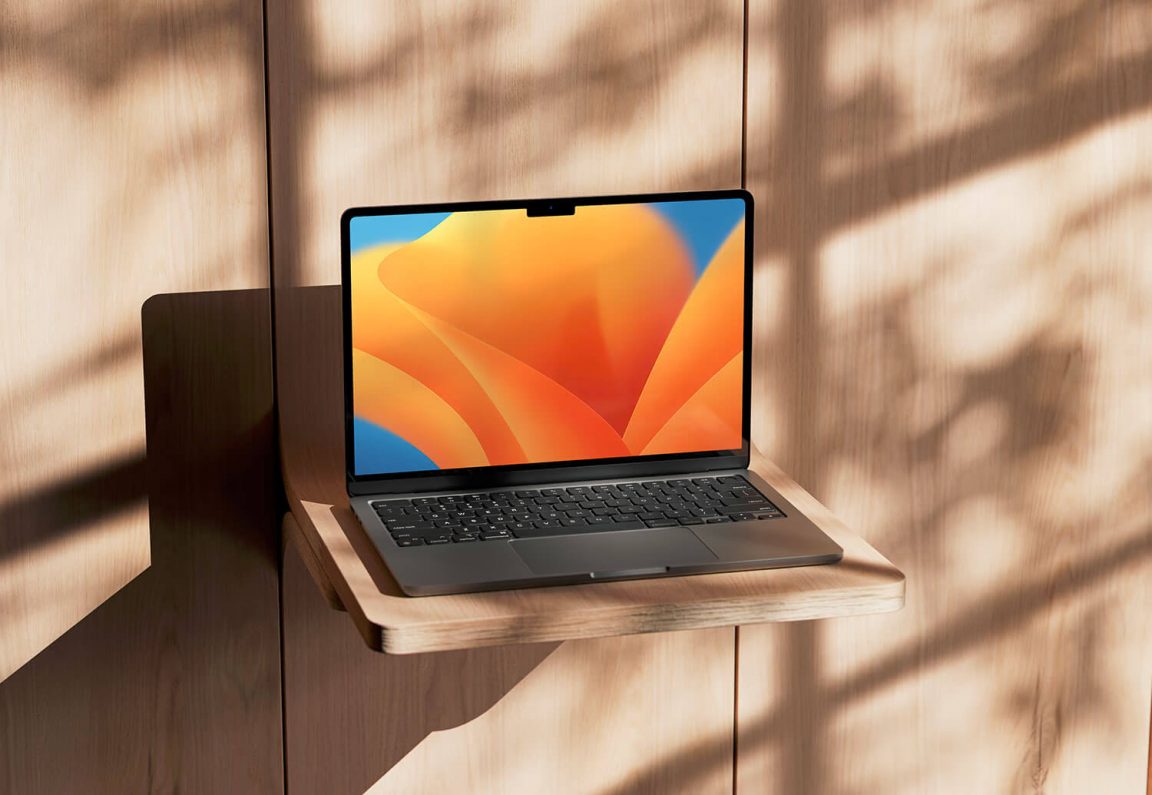 Free M2 Chip Model MacBook Air 2023 Mockup PSD - PsFiles