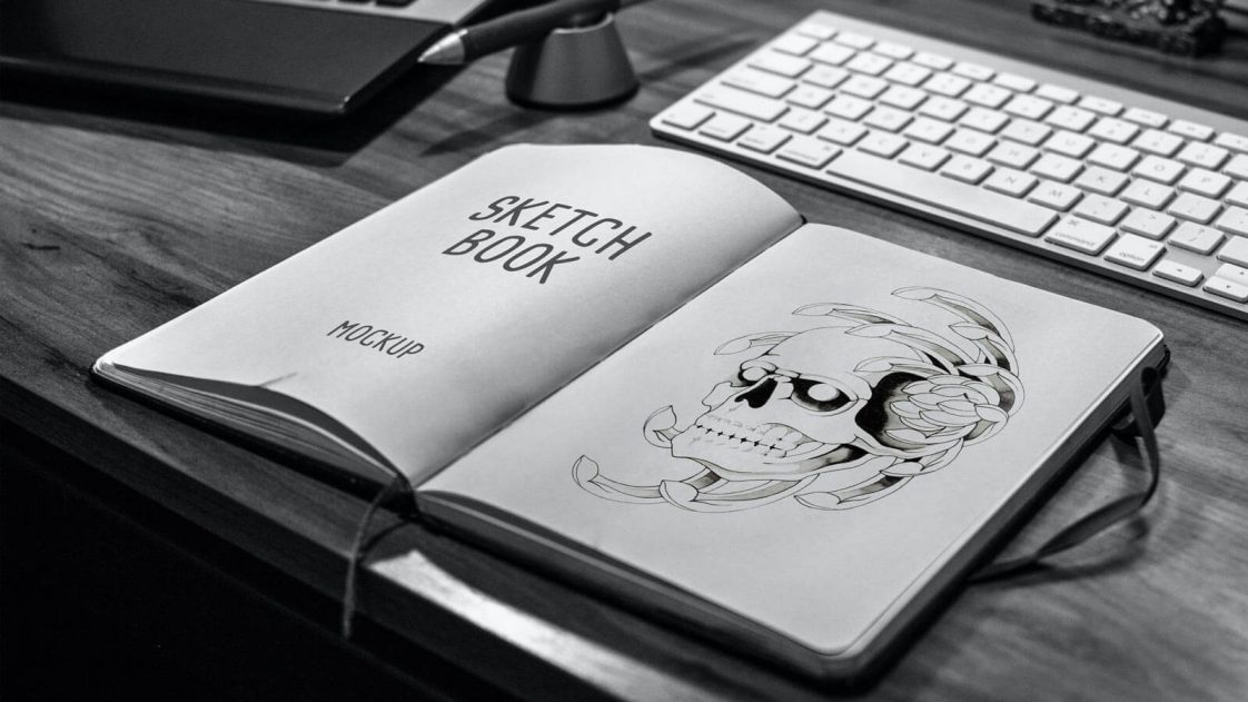 3 Free Sketchbook Mockup PSD Set - PsFiles