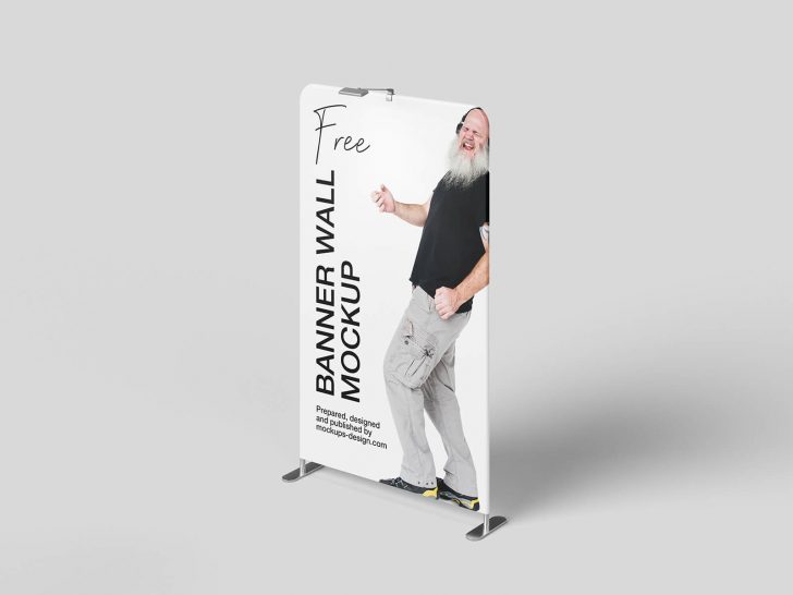 6 Free Vertical Standing Banner Mockups PSD Set - PsFiles