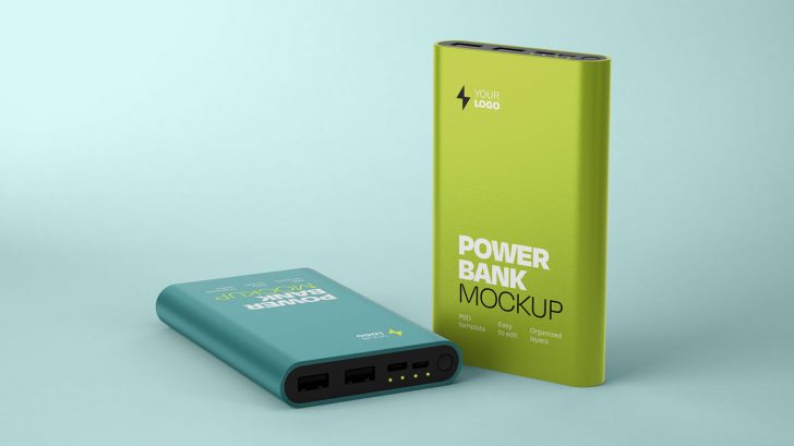 Free Power Bank Mockups 3 PSD Files - PsFiles