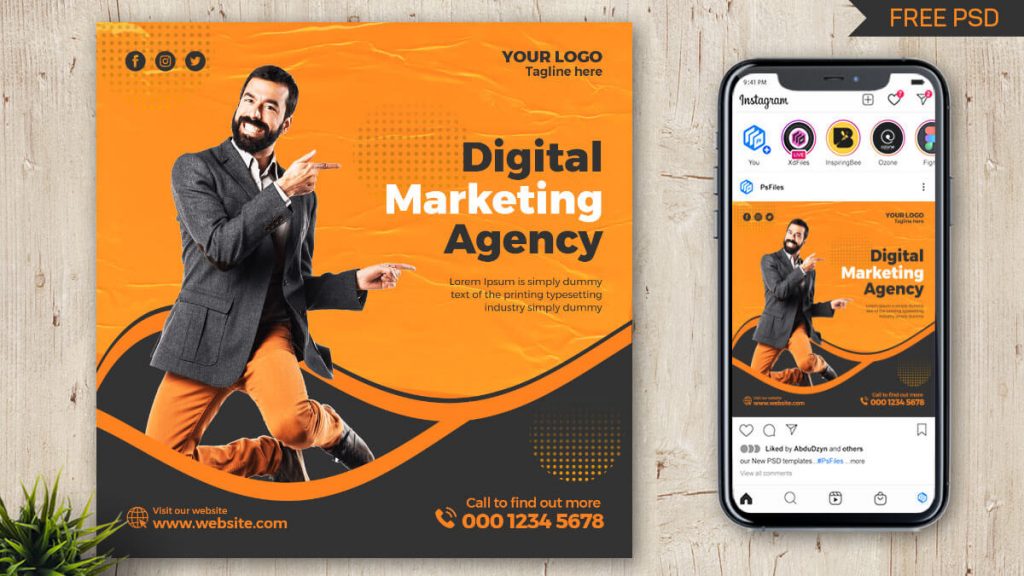 Free Digital Marketing Social Media Post Templates PSD