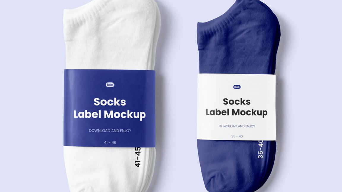 Free Ankle Socks With Label Tag Mockup PSD - PsFiles