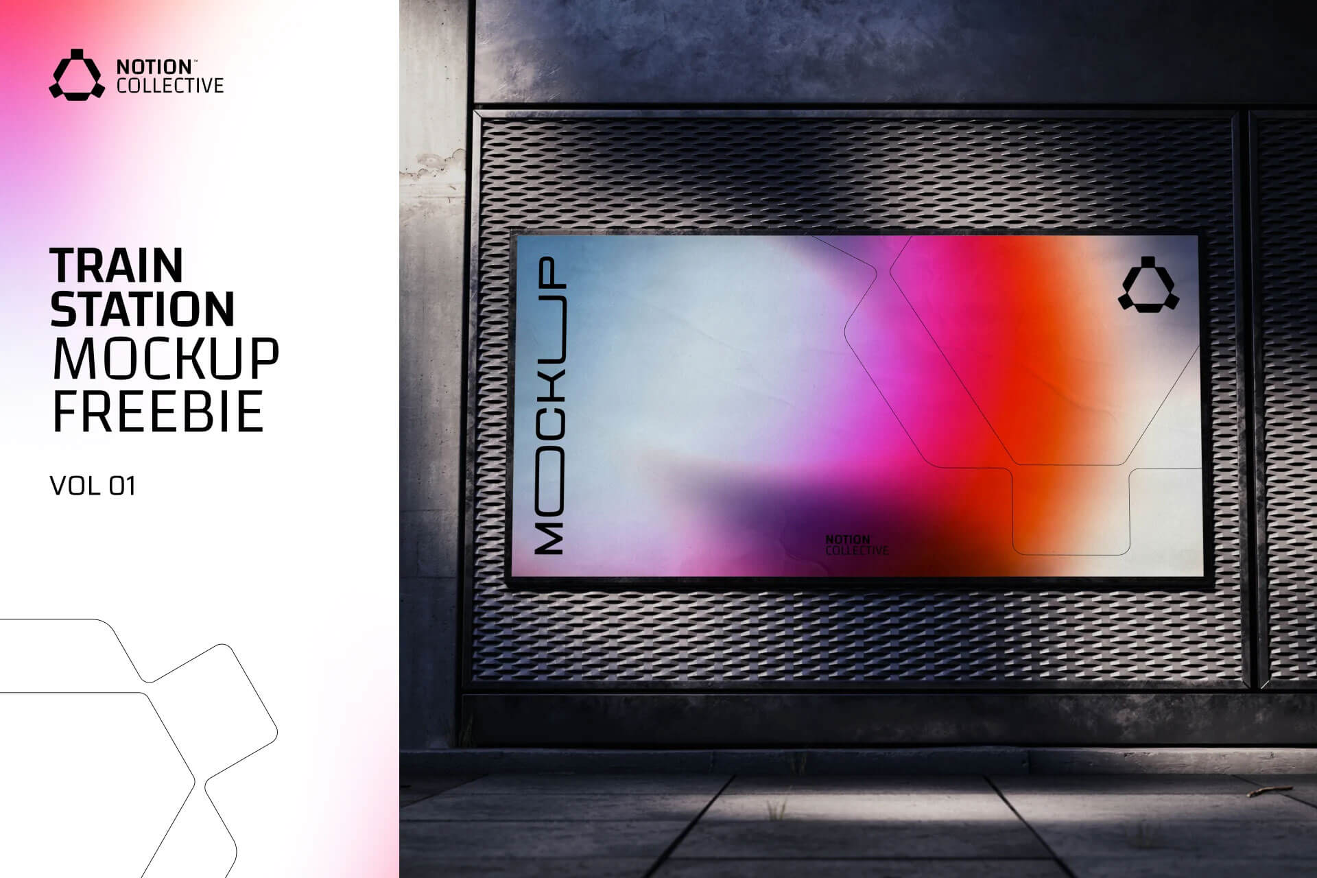 Train Station Billboard Ad Poster Mockup 1 Freebie PSD - PsFiles