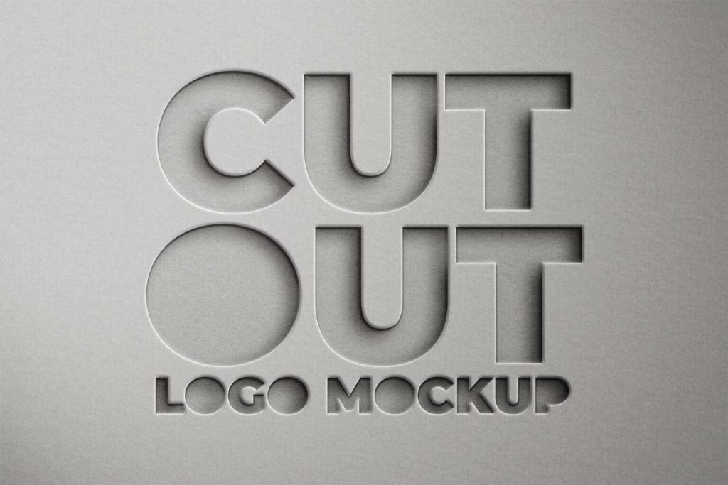 Free Cut Out Paper Logo Mockup PSD - PsFiles