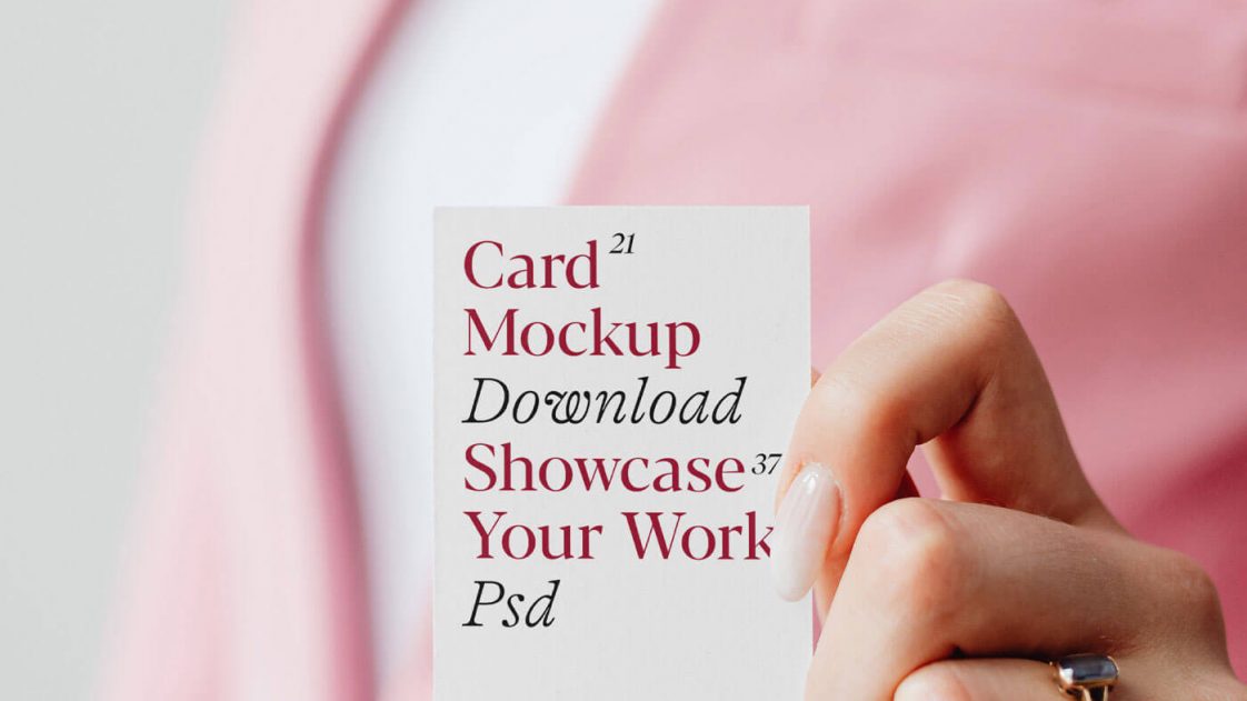 Free Hand Holding Card Mockup PSD - PsFiles