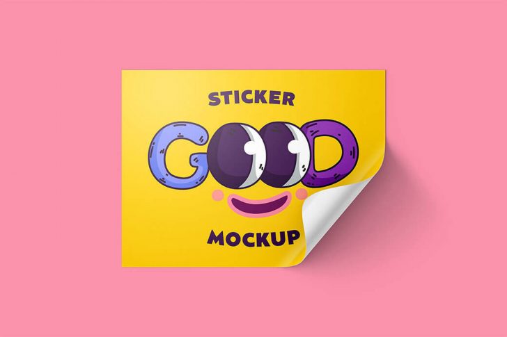 Free Rectangle Sticker Mockup PSD - PsFiles