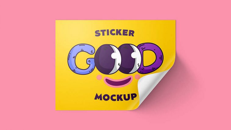 6 Free Square Sticker Mockup PSD set - PsFiles