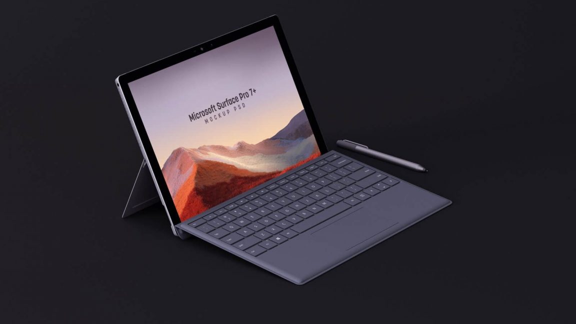 Free Isometric Microsoft Surface Pro Mockup PSD - PsFiles