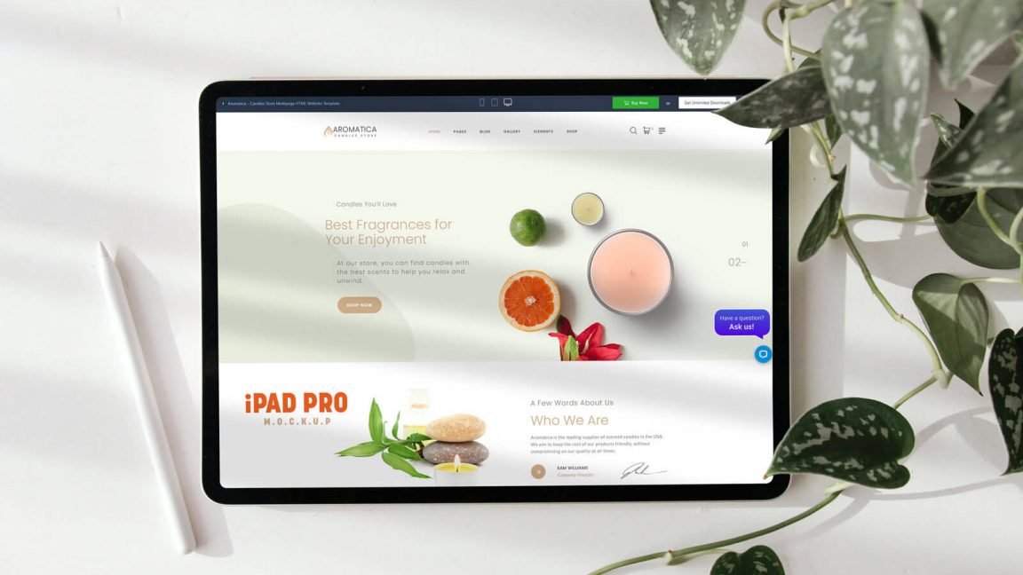 Free iPad Mini with Apple Pencil Mockup - PsFiles
