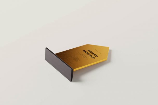 5 Free Golden Shield Award Trophy Momento Mockup PSD set - PsFiles