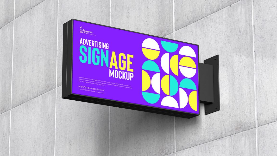 Free Vertical Shop Light Signboard Mockup PSD - PsFiles