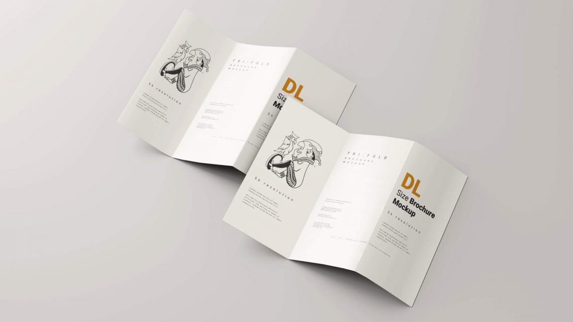 Free Trifold DL Brochure Mockup PSD - Free Photoshop Files