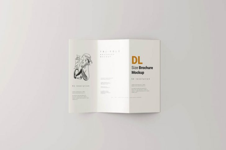 Free DL Three Fold Brochure Mockups PSD set - Free Photoshop Files
