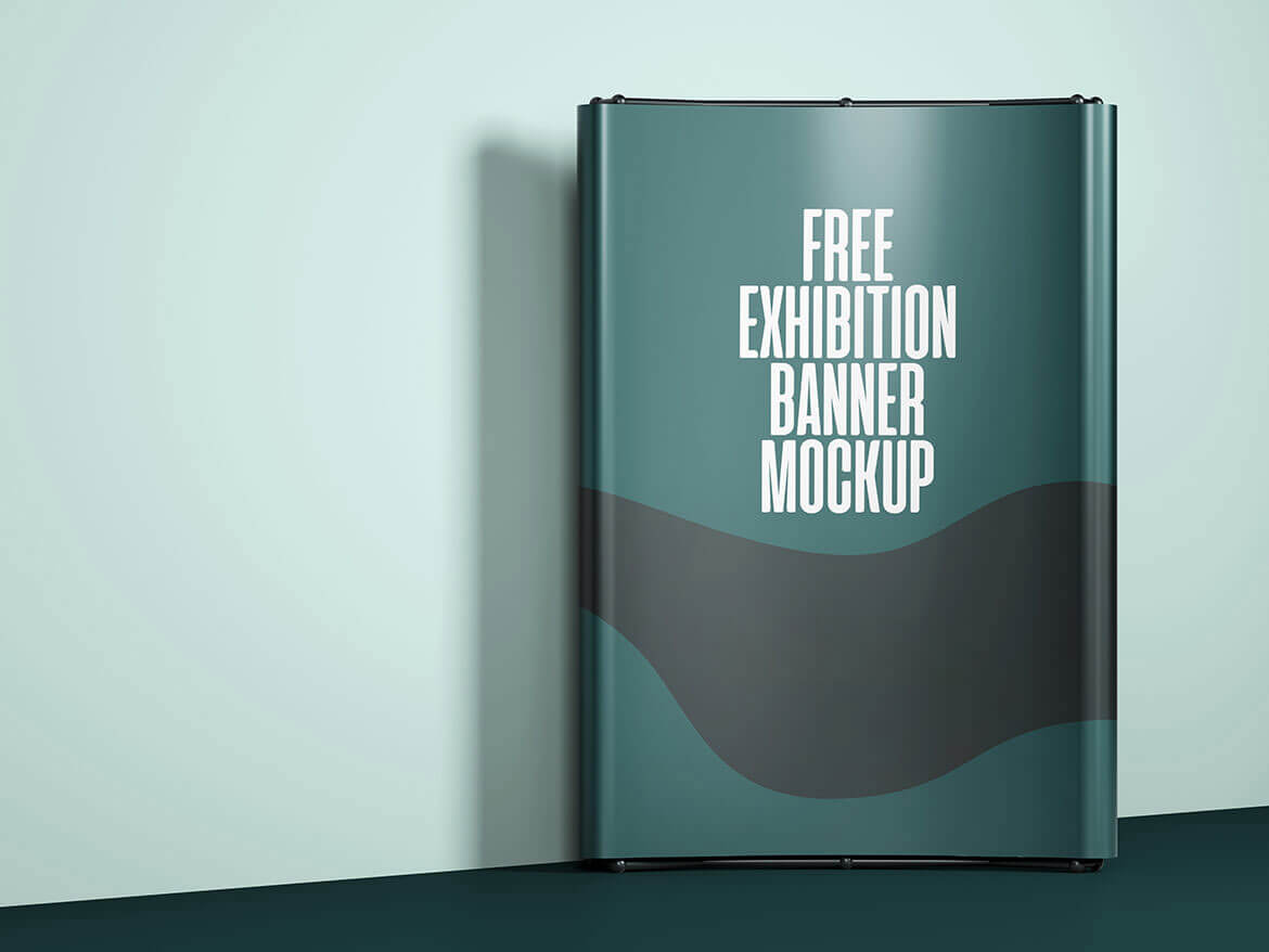 Free Exhibition Back Drop Banner Mockup PSD - PsFiles