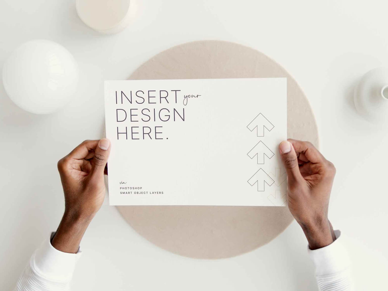 Hand Holding Landscape Letter Free Mockup PSD - PsFiles