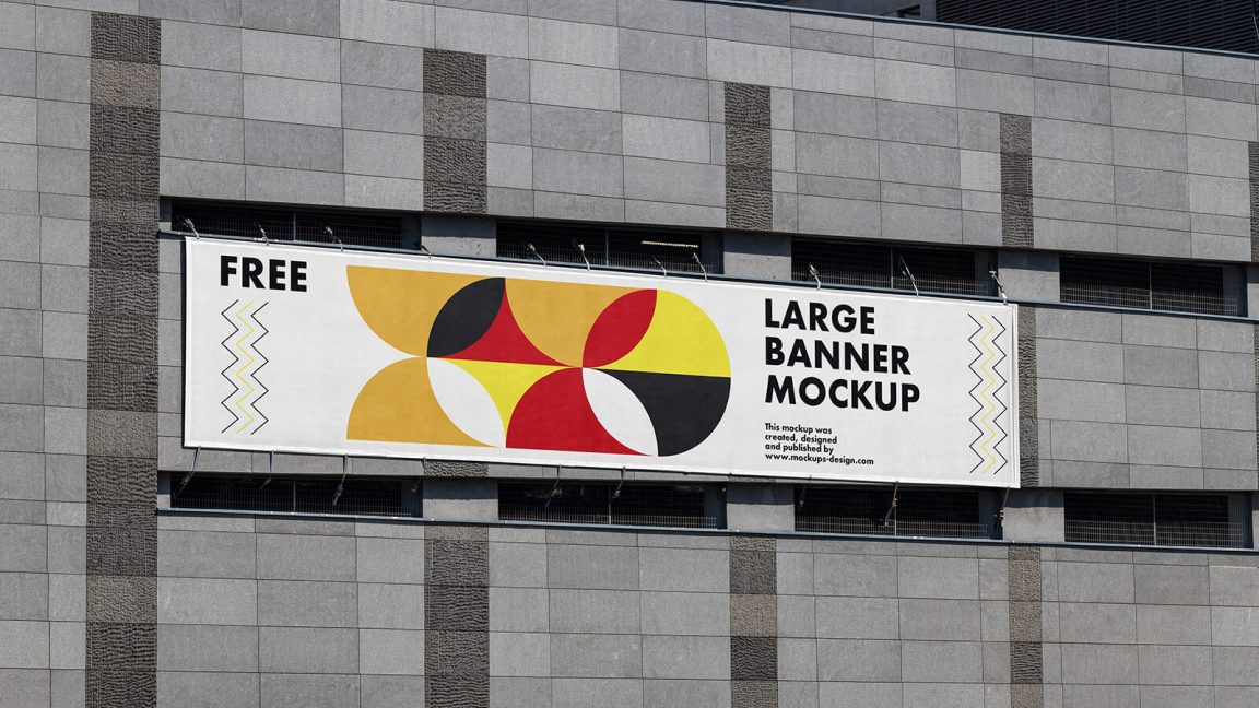 Free Horizontal Wall Banner Mockup PSD - PsFiles