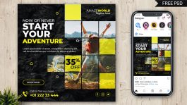 Free Travel Social Media Post Design PSD Template - PsFiles