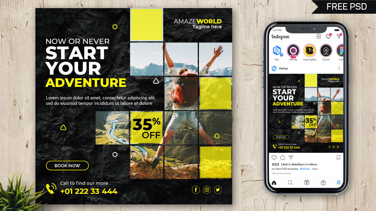 Free Instagram Promo Post Template PSD - PsFiles