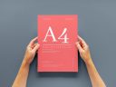 Free Handheld A4 Paper Mockup PSD in Top view - PsFiles