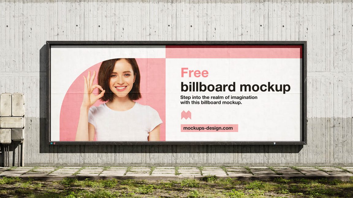 3 Free Concrete Building Wall-Mounted Billboard Mockups PSD set - PsFiles